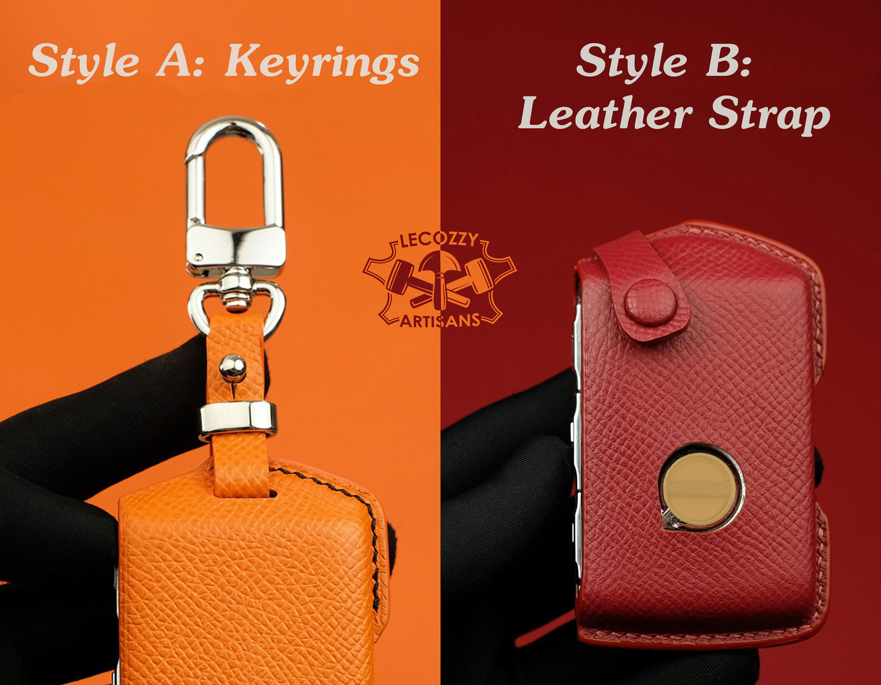 Personalized Volvo Leather Key Fob Cover, Volvo Series Key Fob Case ...