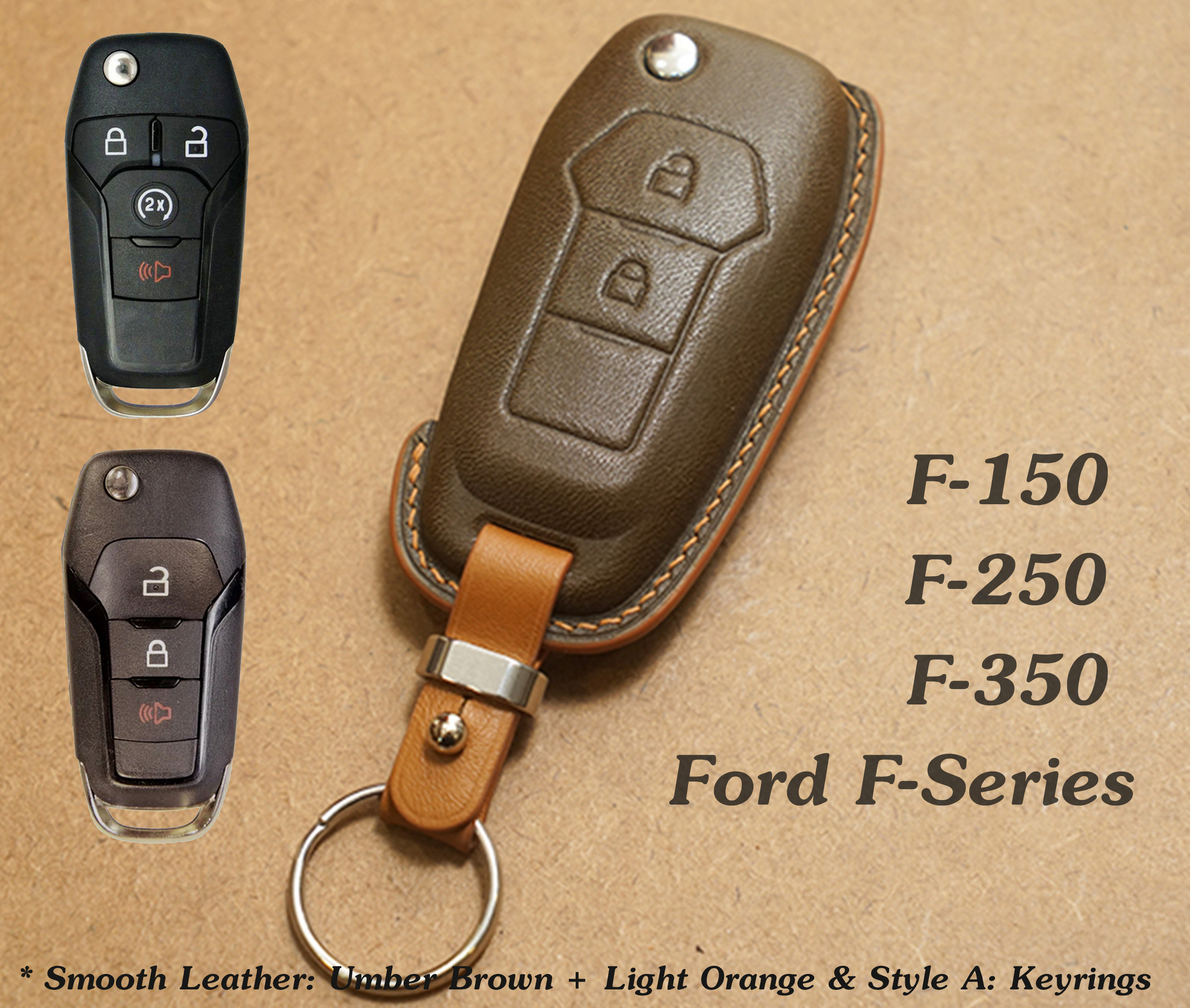 Custom Ford Leather Key Fob Cover, Ford F-series Key Fob Case, Ford F ...