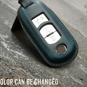 Mazda Leather Key Fob Cover, Custom Leather Keychain, Personalized ...