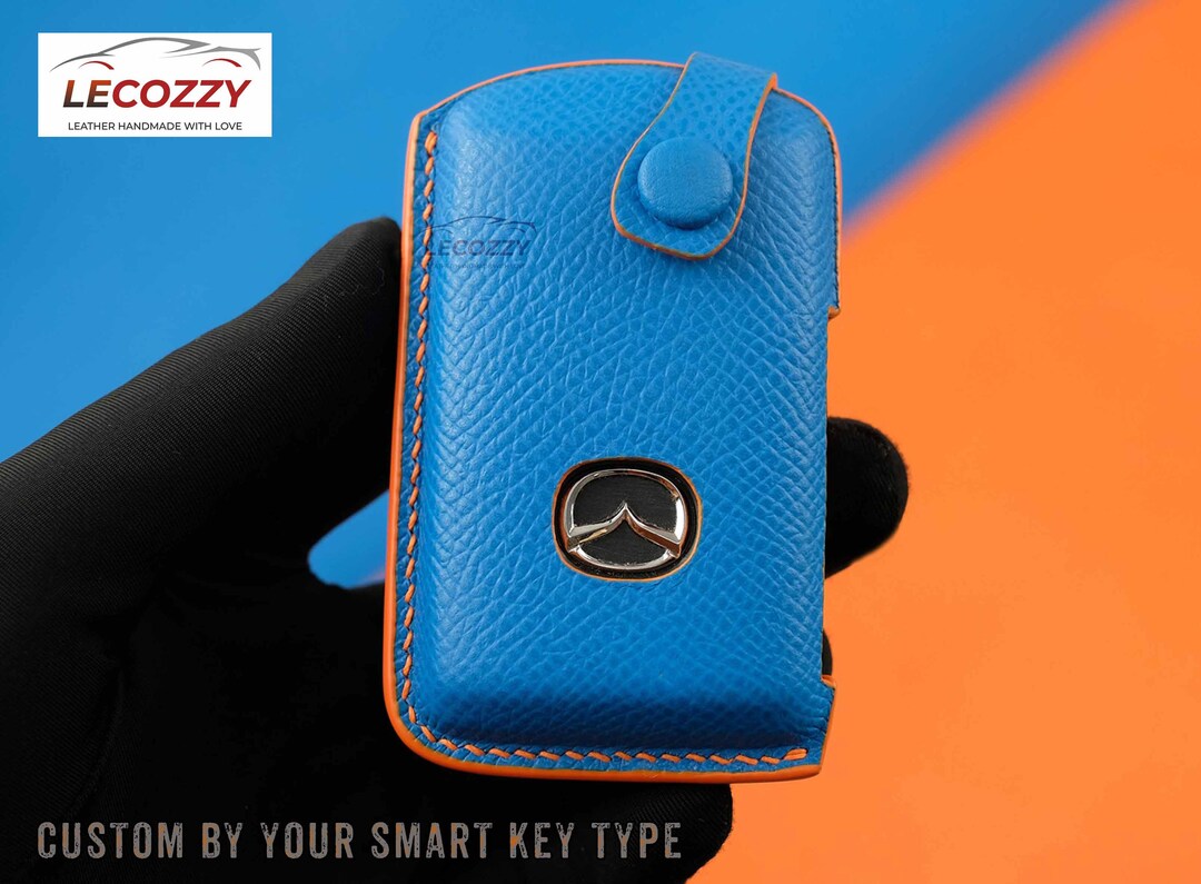 Mazda Leather Key Fob Cover, Custom Leather Keychain, Personalized ...
