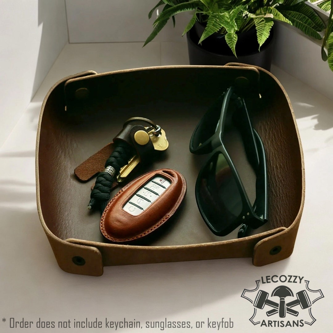 Personalized Leather Valet Tray, Desk Organizer Tray, Storage Tray ...