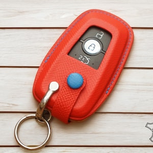 Ford Leather Key Fob Cover, Custom Leather Keychain, Personalized Ford ...