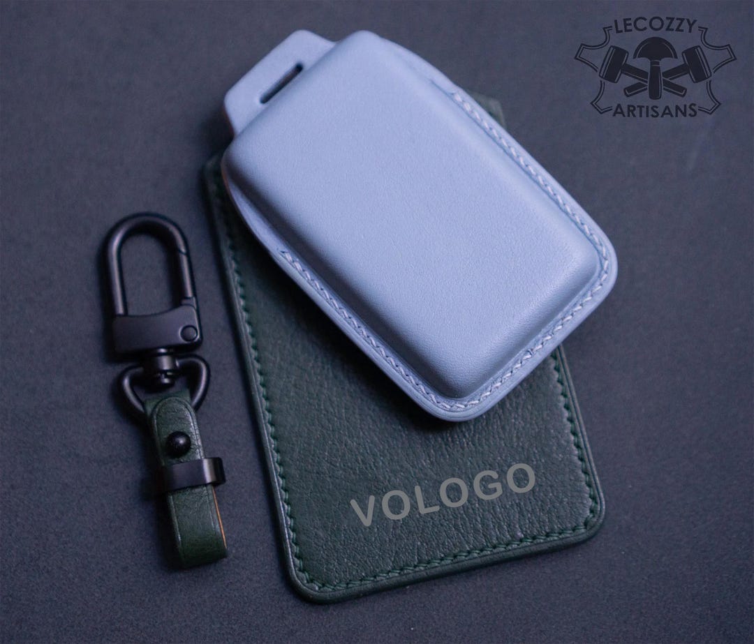 Custom Volvo Polestar Leather Key Fob Cover, 2018-2026 Volvo EX30 EX90 ...