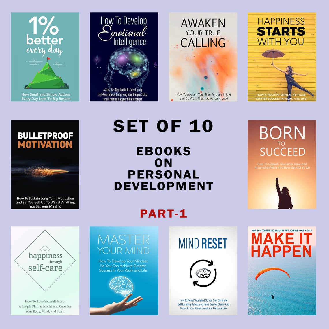 Set of 10 Personal Development PDF Ebooks PART-1, Self-improvement ...
