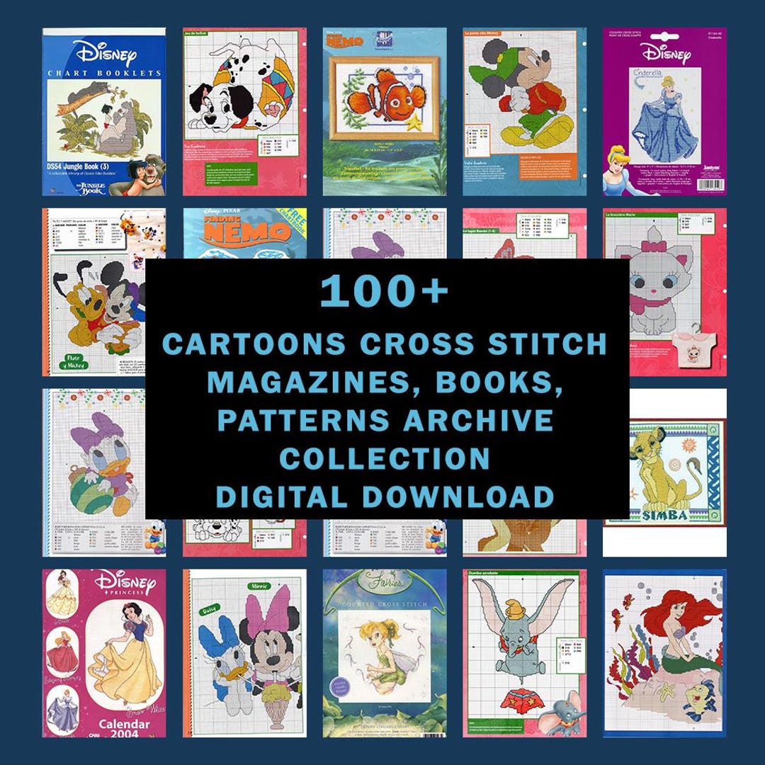 100+ Cartoons Cross Stitch Magazines, Books & Patterns Archive PDF ...