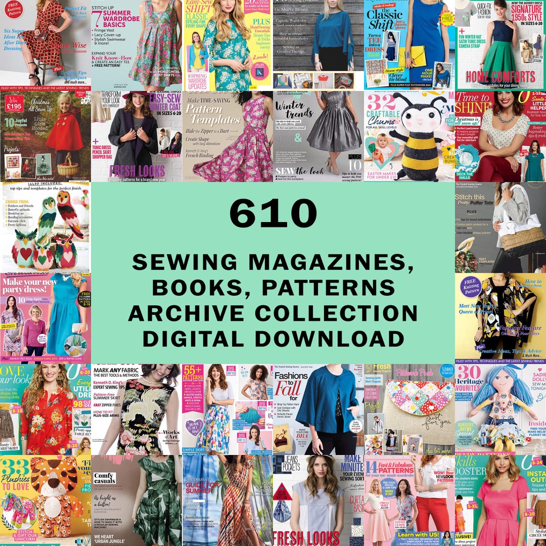 610 Sewing Magazines & Patterns Archive: DIY Tutorials (digital Download) - Etsy