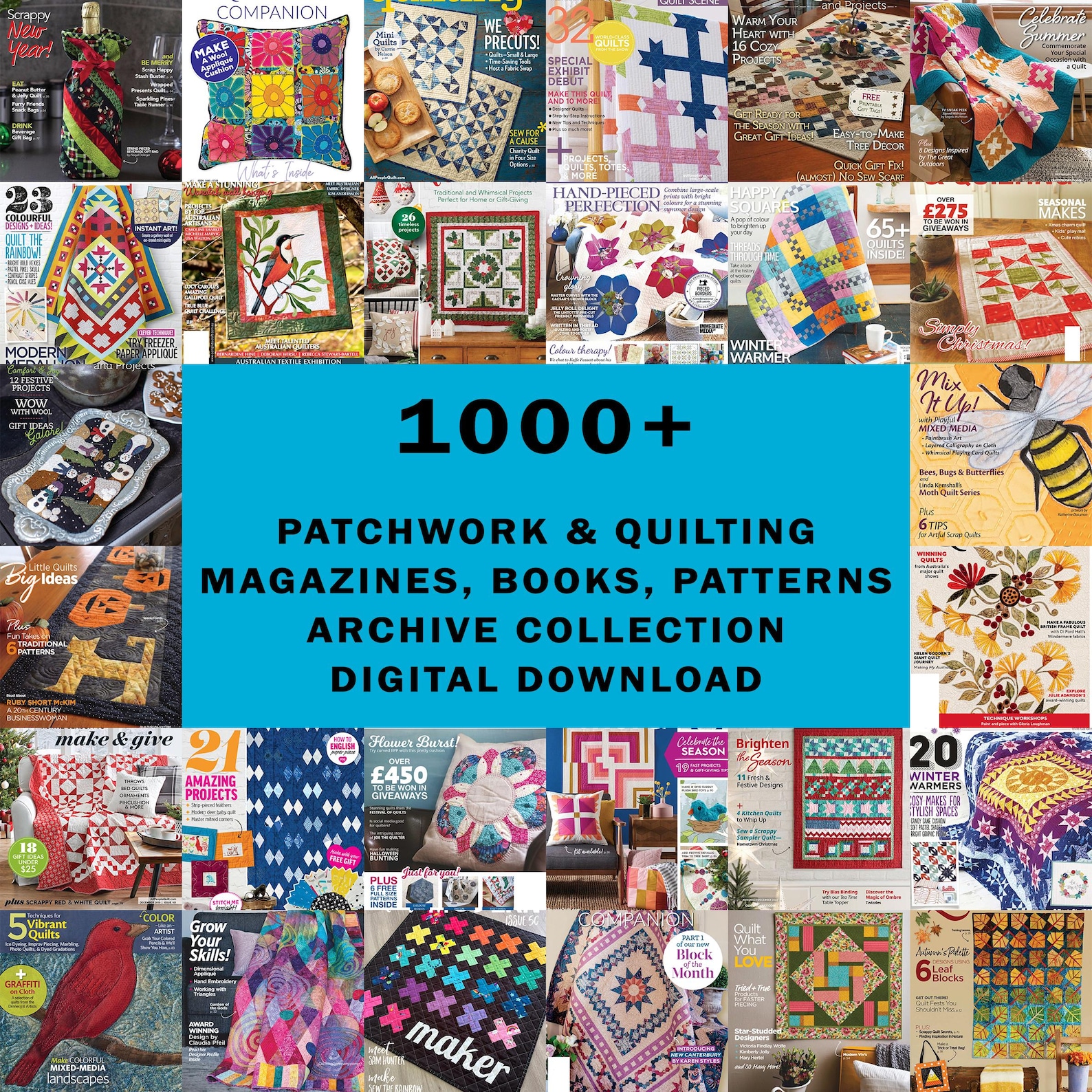 1000+ Patchwork Quilting Magazines, Books & Patterns (digital Download ...