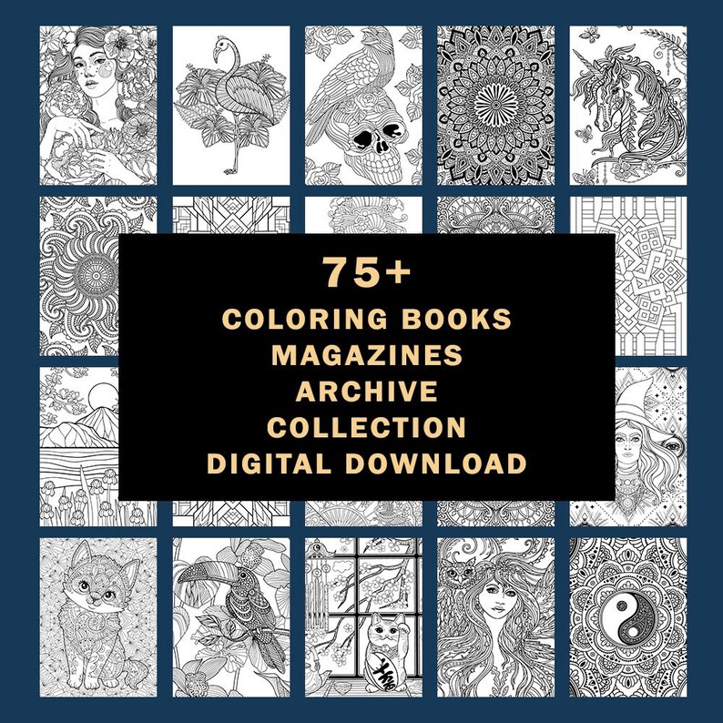 75 Coloring Books Magazines Archive Collection PDF Digital Download - Etsy