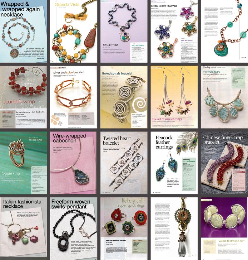 60 Wire Jewelry Making Magazines, Books, and Patterns Archive PDF | DIY ...