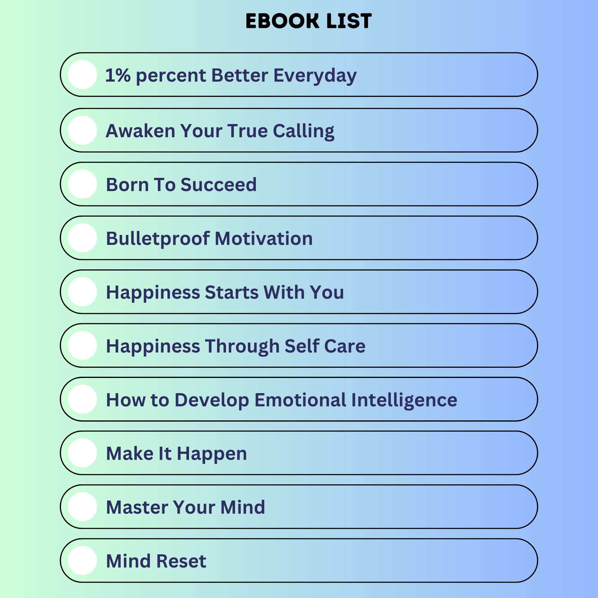 Set of 10 Personal Development PDF Ebooks PART-1, Self-improvement ...