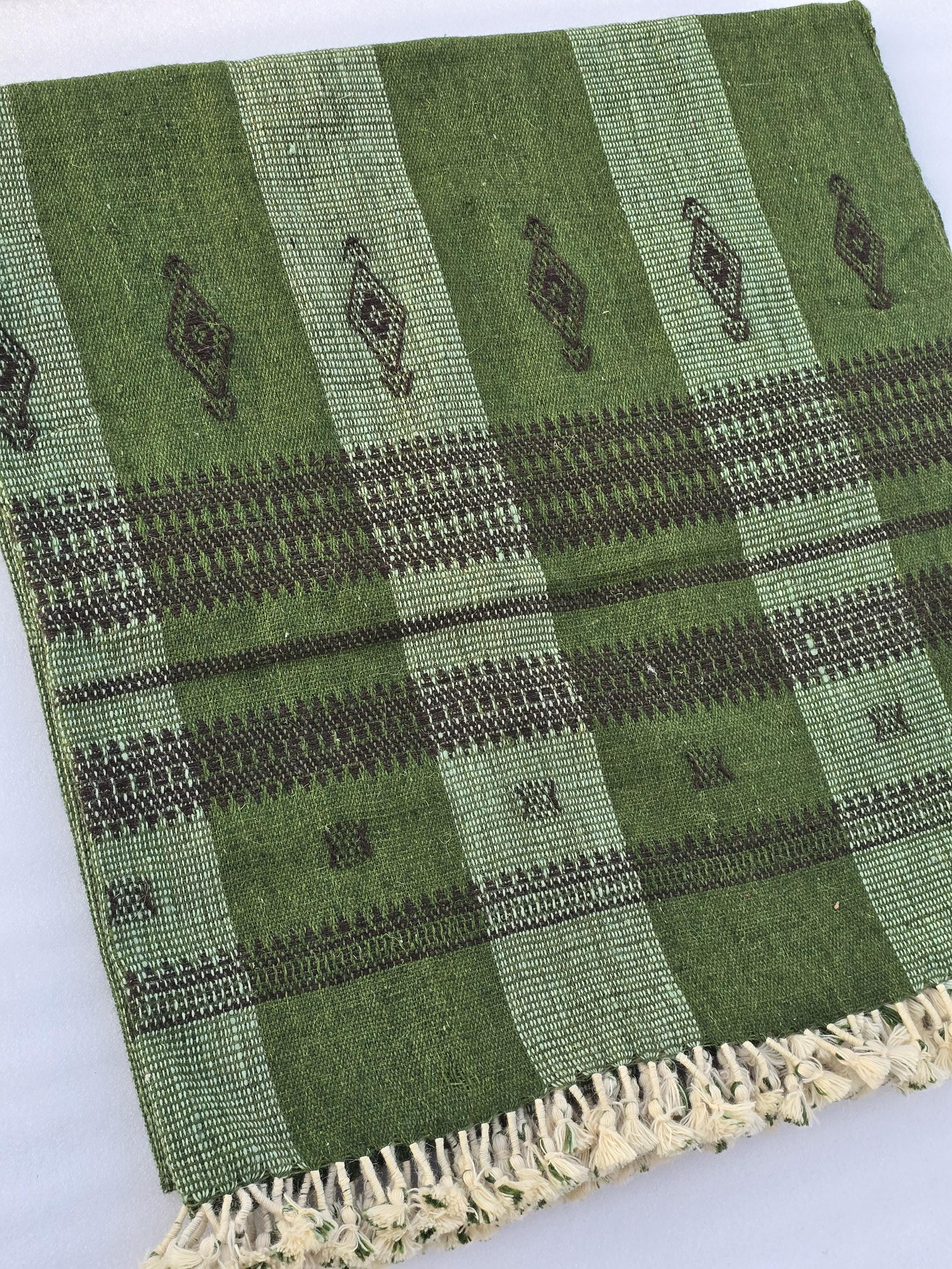 Handmade Indian Wool Throw Blanket | Handwoven Sofa Throw Blanket Bed ...