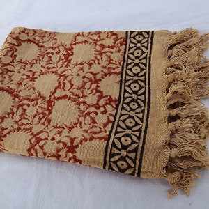 Handmade Throw Handblock Print Throw Soft Cotton Throw Blanket Sofa ...