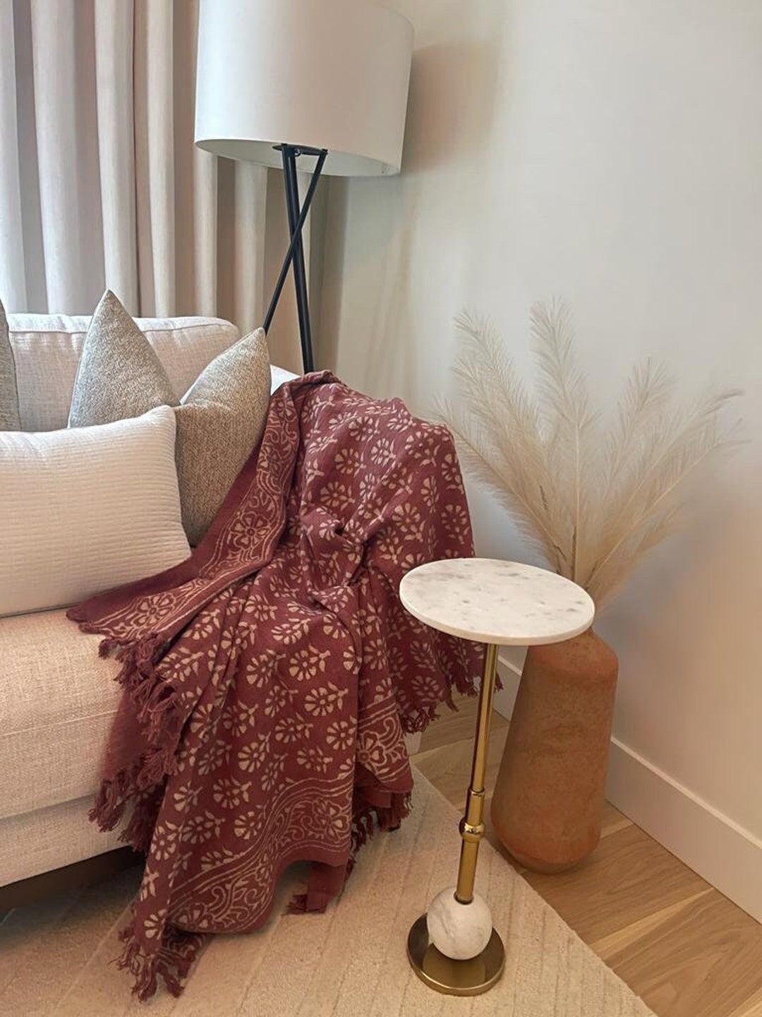 Handmade Throw Handblock Print Throw Soft Cotton Throw Blanket Sofa ...