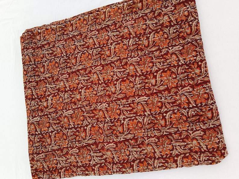 Maroon Kantha Quilt Handmade Kantha Quilt Unique Design Handmade Kantha ...
