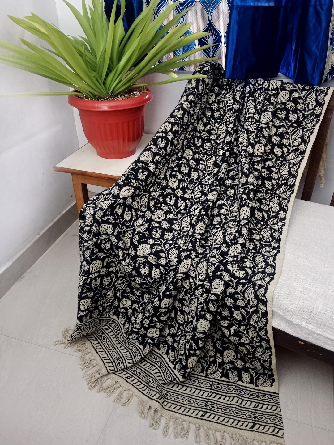 Premium Handmade Throw Hand Block Print Soft Cotton Blanket Room Décor ...