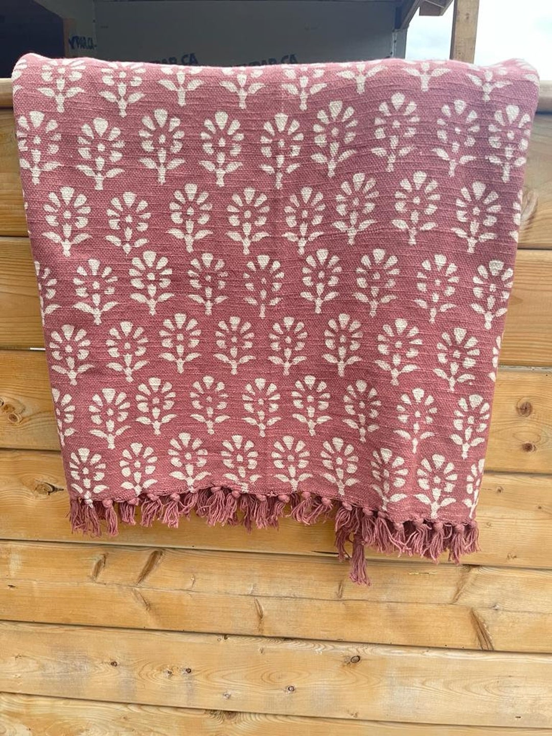 Handmade Throw Handblock Print Throw Cotton Throw Blanket Sofa Décor ...