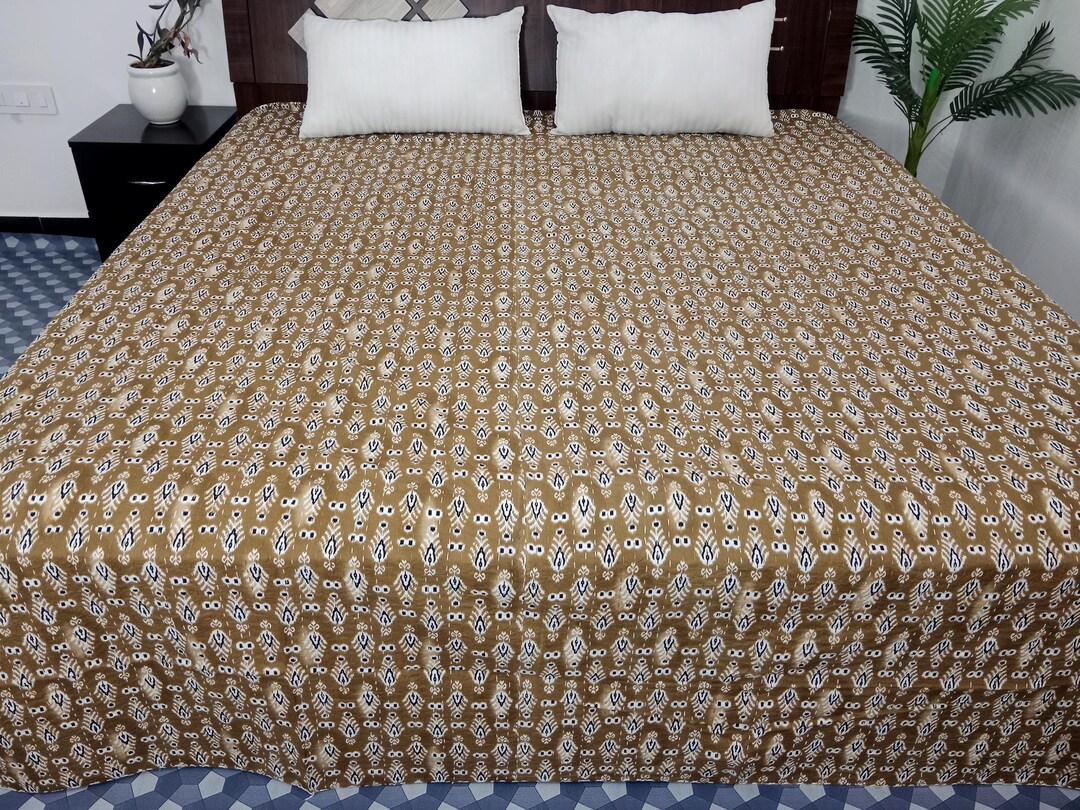 Luxury Floral Print Kantha Quilt, All Size Twin Size Throw Blanket ...