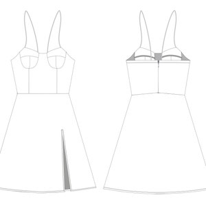 A Line Dress With Side Slit Pattern | Spaghetti Strap Dress | Thigh ...