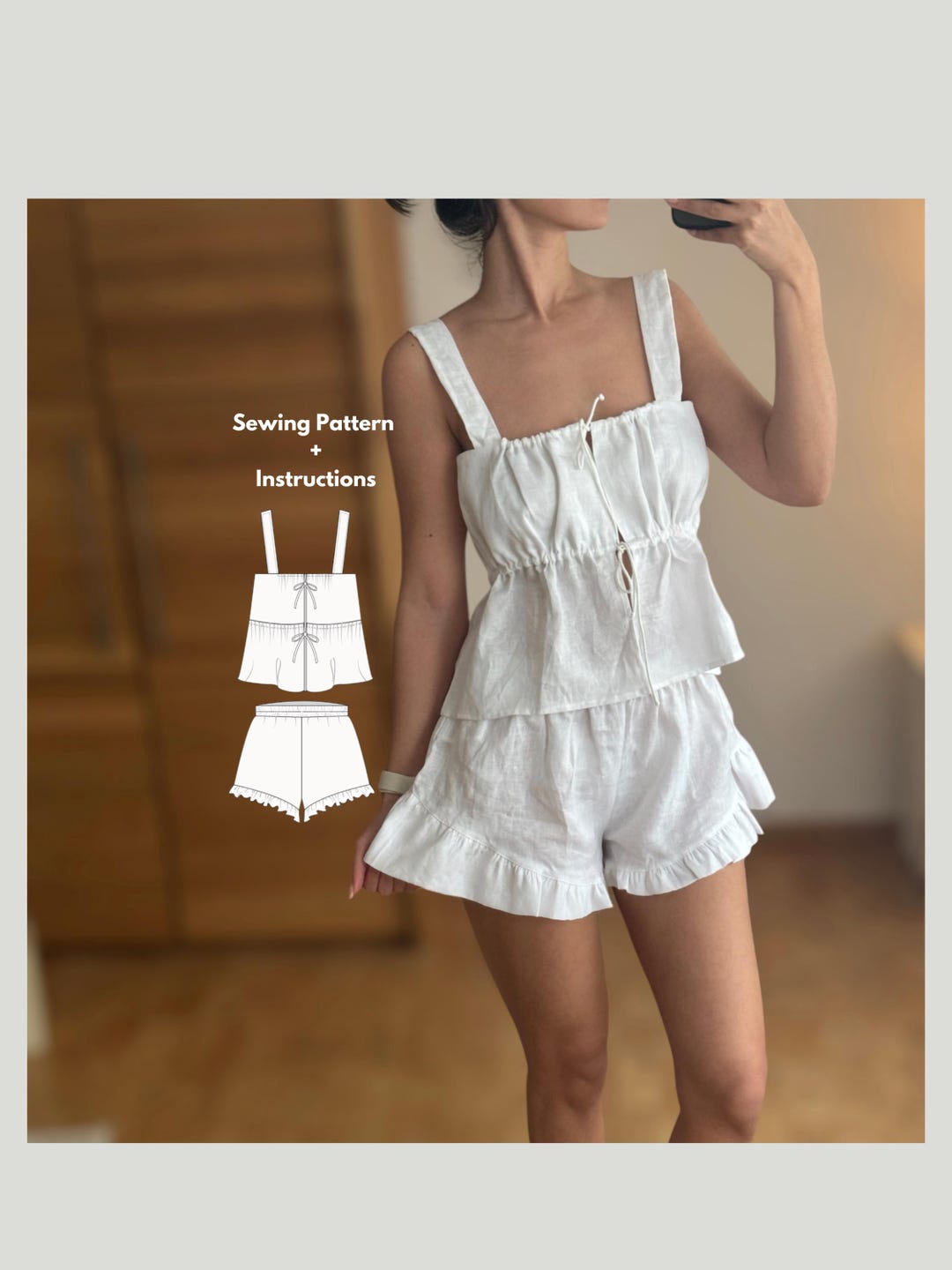 Sewing Pattern for Womens Top Shorts PDF Sewing Pattern Linen Shorts ...