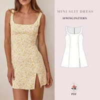 90s Mini Dress Pattern | Side Slit Dress Tutorial | Retro Dress Pattern ...