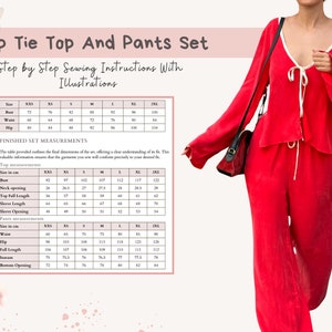 Tie Front Shirt + Pants Pattern | PDF Sewing Pattern | Loungewear ...
