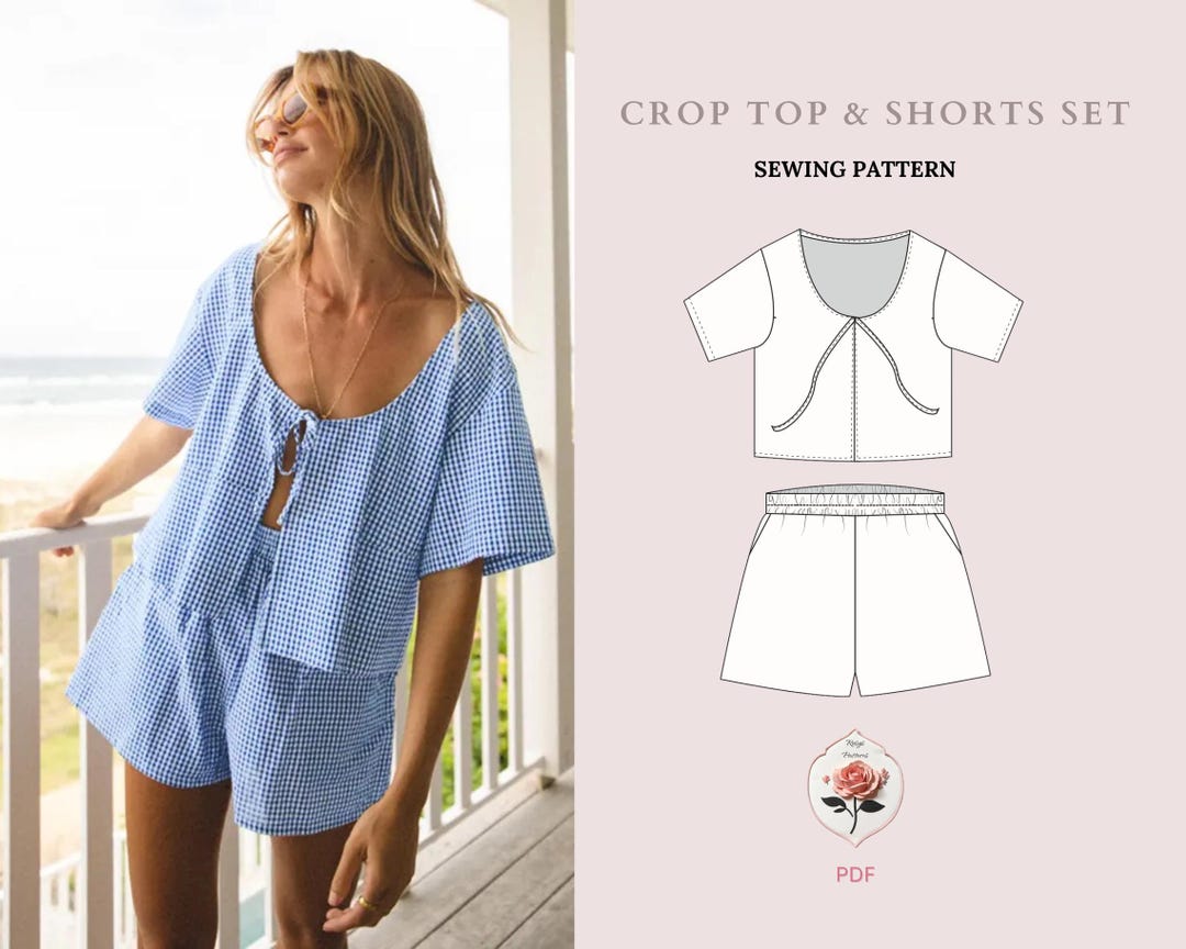Crop Top Sewing Pattern Bundle | Digital PDF Sewing Pattern| Instant ...
