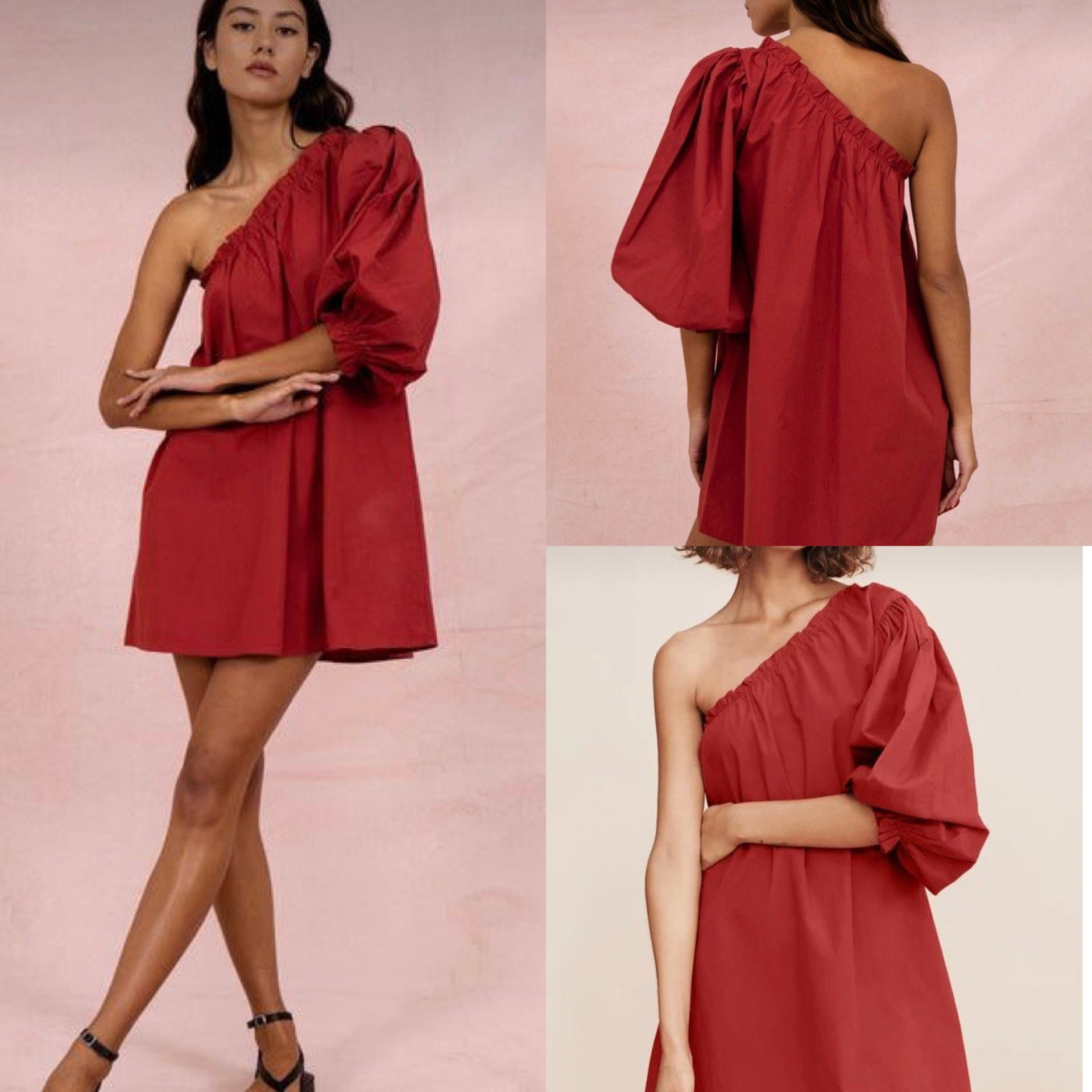 Pattern PDF A-line One Shoulder Puffy Dress With A-symmetrical Neckline ...