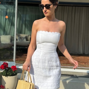 Strapless Dress Pattern | Scalloped Dress | A Line Dress Pattern ...