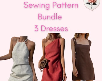 Halter Mini Dress Pattern L Strappy Ruffle Dress | Beginning Sewing ...