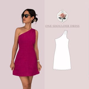One Shoulder Mini Dress Pattern + Video Tutorial | Asymmetrical Dress ...