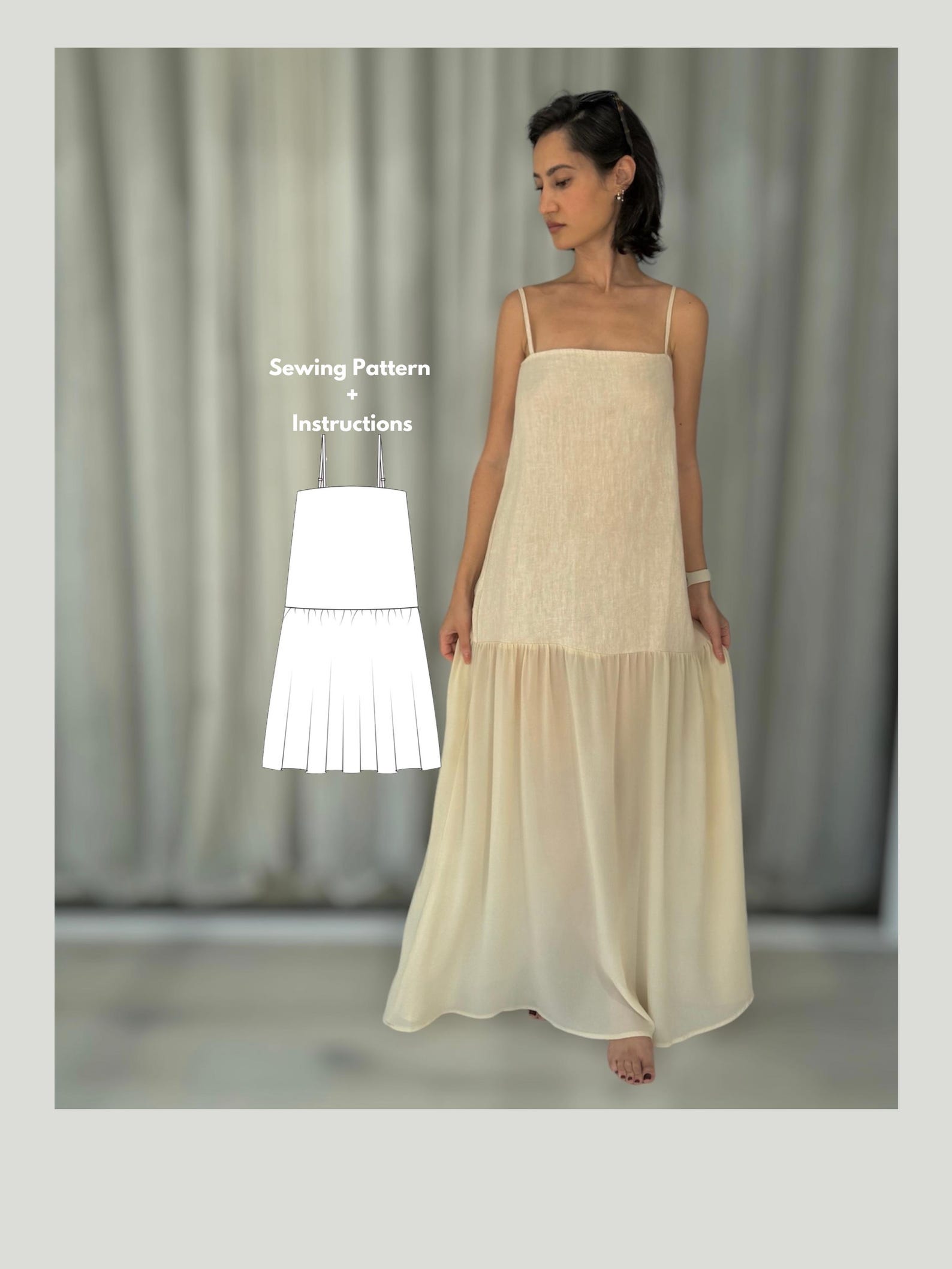 Spaghetti Strap Maxi Dress Pattern | A Line Dress Tutorial | Sleeveless ...