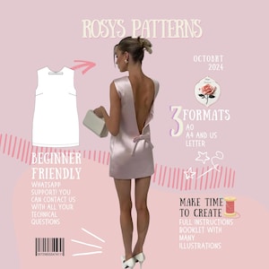 Camille Dress | Coquette Bow Mini Dress Pattern | Low Back Dress | DIY ...