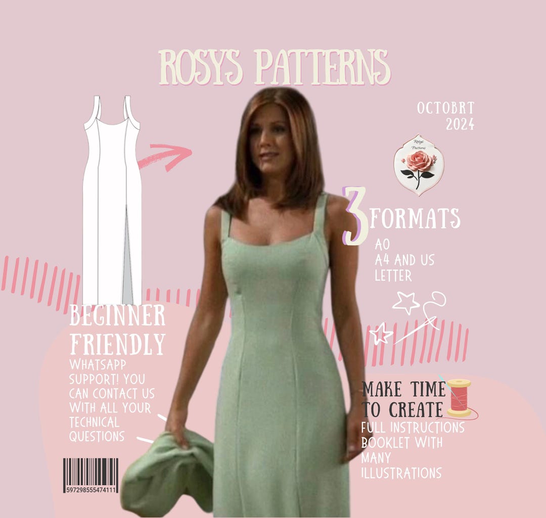 Rachel Dress Sewing Pattern | Vintage 90s Dress Pattern | Cocktail Dresses | PDF Sewing Pattern ...