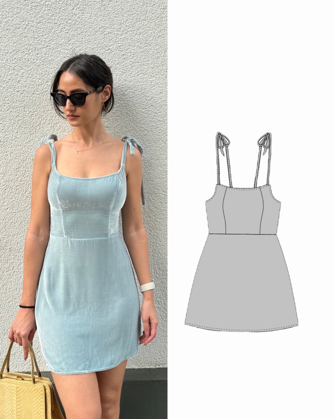 PDF Mini A-line Dress Sewing Pattern Tie Strap Sizes XXS XXL - Etsy