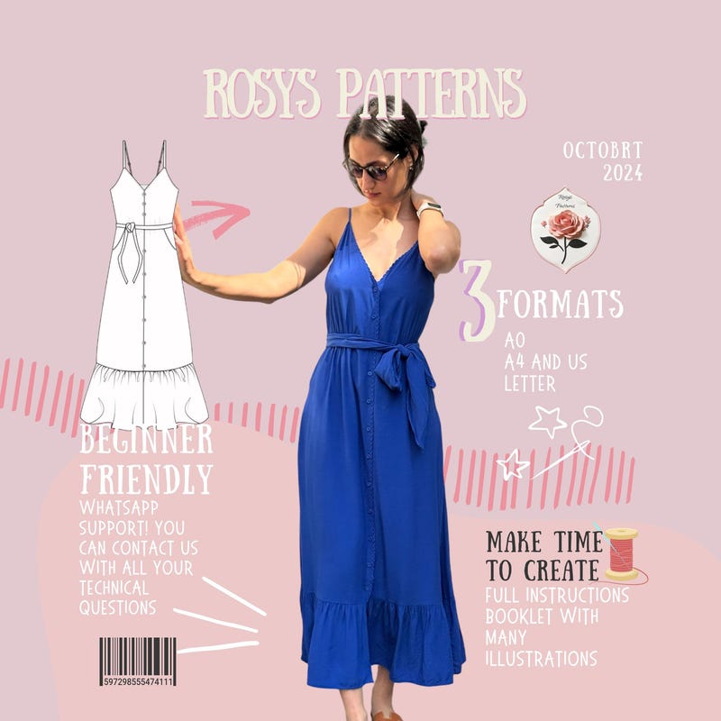 Sewing Pattern Spaghetti Strap - Etsy