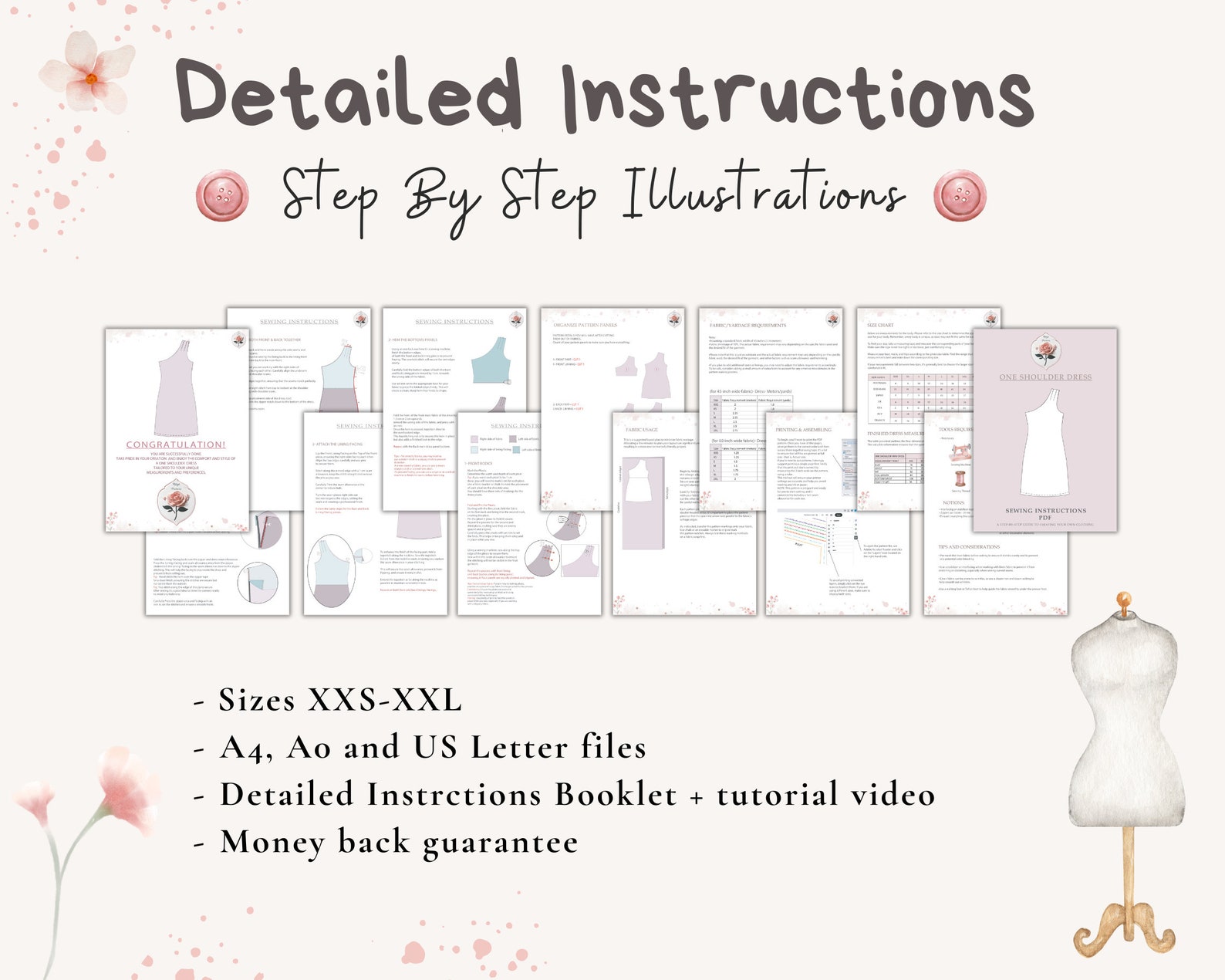 One Shoulder Mini Dress Pattern Video Tutorial Asymmetrical Dress ...