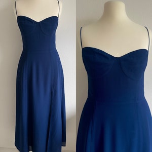 A Line Dress With Side Slit Pattern | Spaghetti Strap Dress | Thigh ...