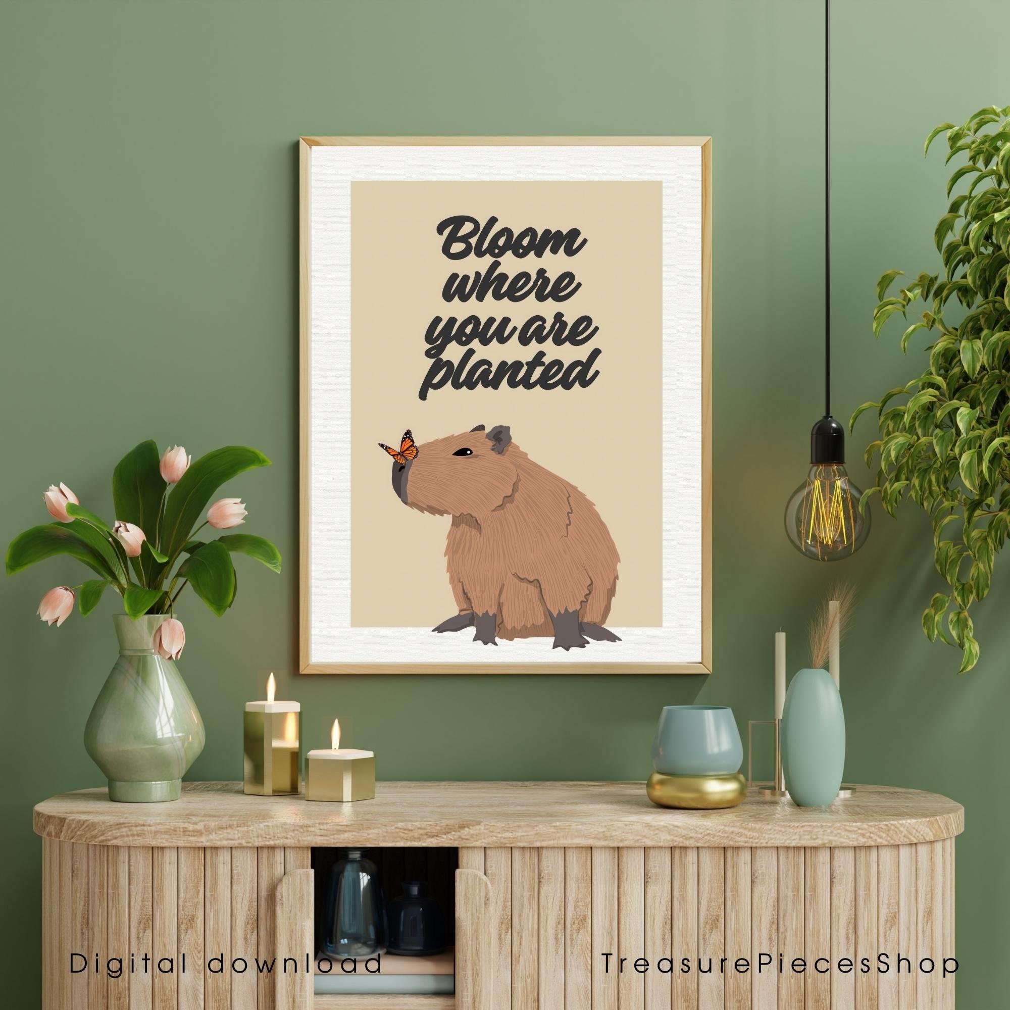 Capybara Drawing Download Capybara Decor Capybara Wall Art Curious ...