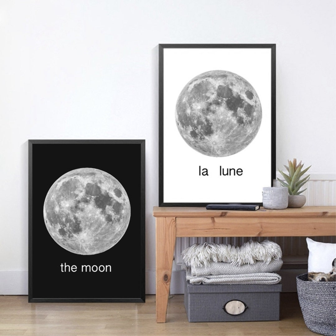 Moon Space Poster Moon Phase Wall Decor La Luna Moon Wall - Etsy