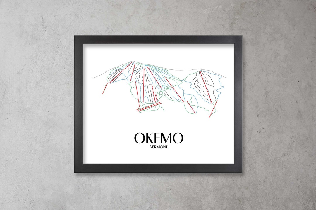 Okemo Mountain Resort Ski Trail Map Print. Matte Poster Framed or ...