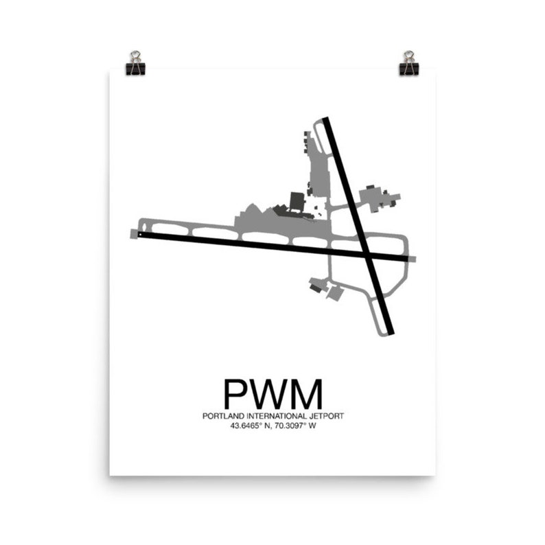 PWM Portland International Jetport Diagram Minimalist Map Print. Runway ...
