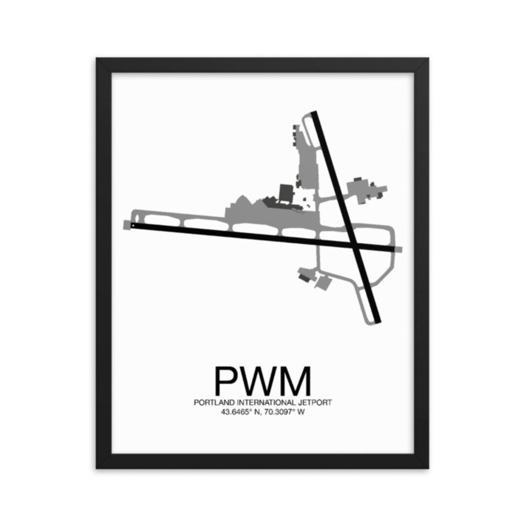 PWM Portland International Jetport Diagram Minimalist Map Print. Runway ...