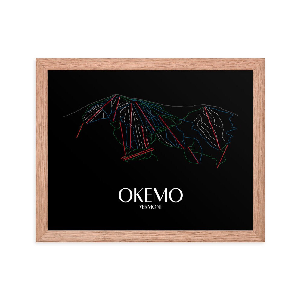 Okemo Mountain Resort Ski Trail Map Print. Matte Poster Framed or ...