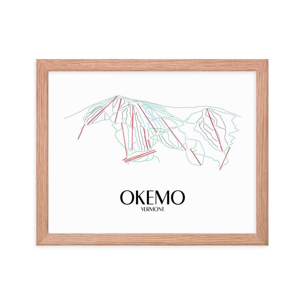 Okemo Mountain Resort Ski Trail Map Print. Matte Poster Framed or ...