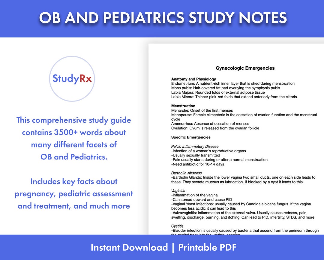 Nursing Notes | Obstetrics and Pediatrics | EMT | Paramedic | NREMT ...