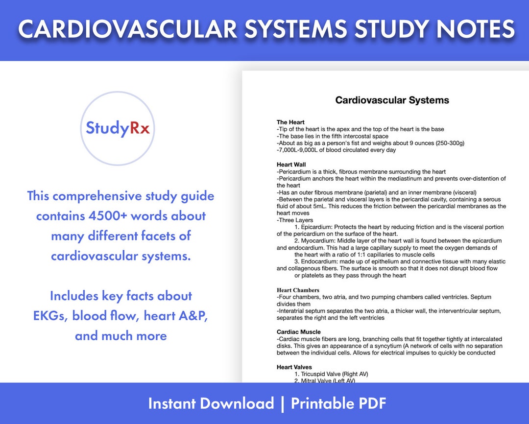 Cardiovascular System Study Guide | Nursing Study Guide | NCLEX | EMT ...