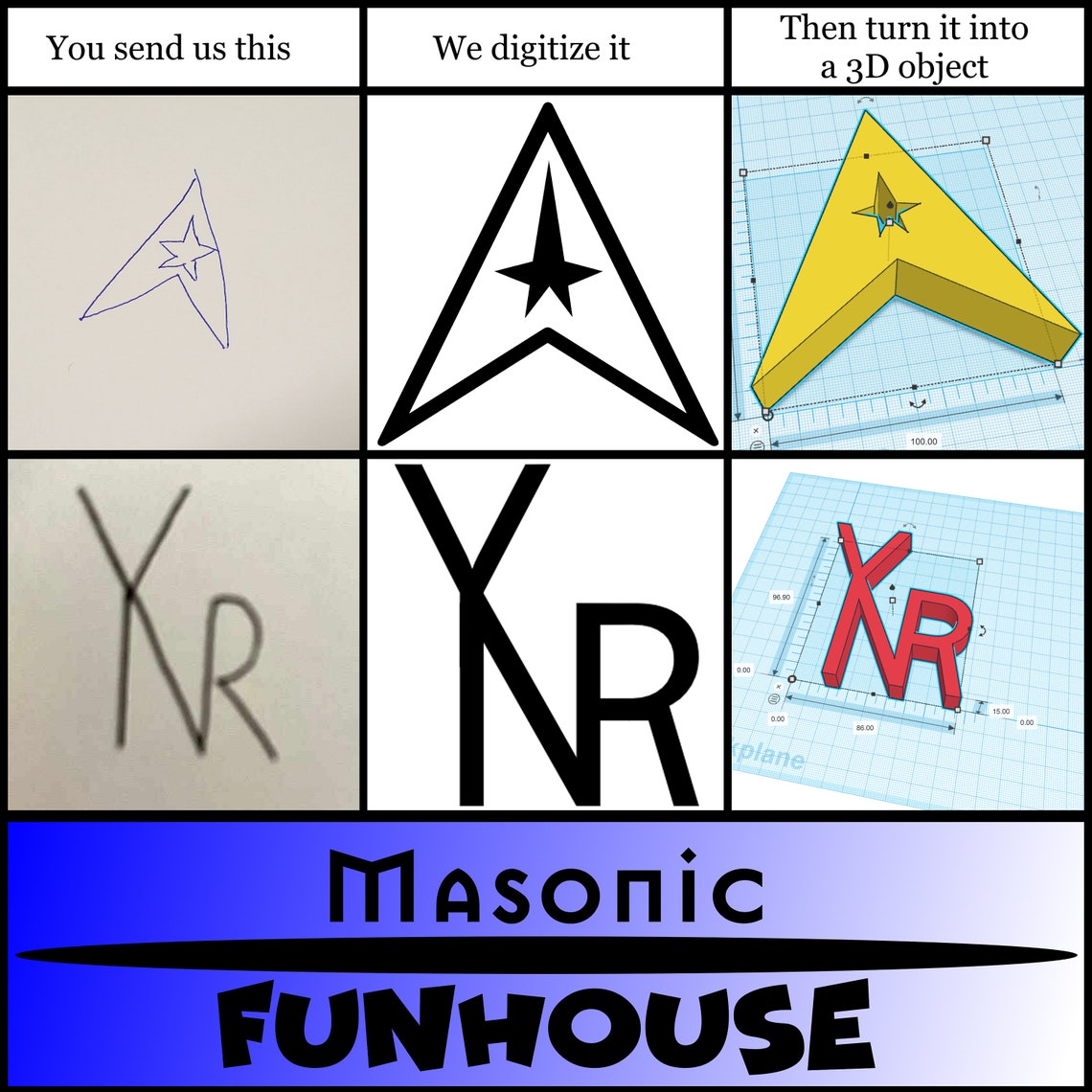 Turn Your Masonic Mark Into a 3D Model - Etsy