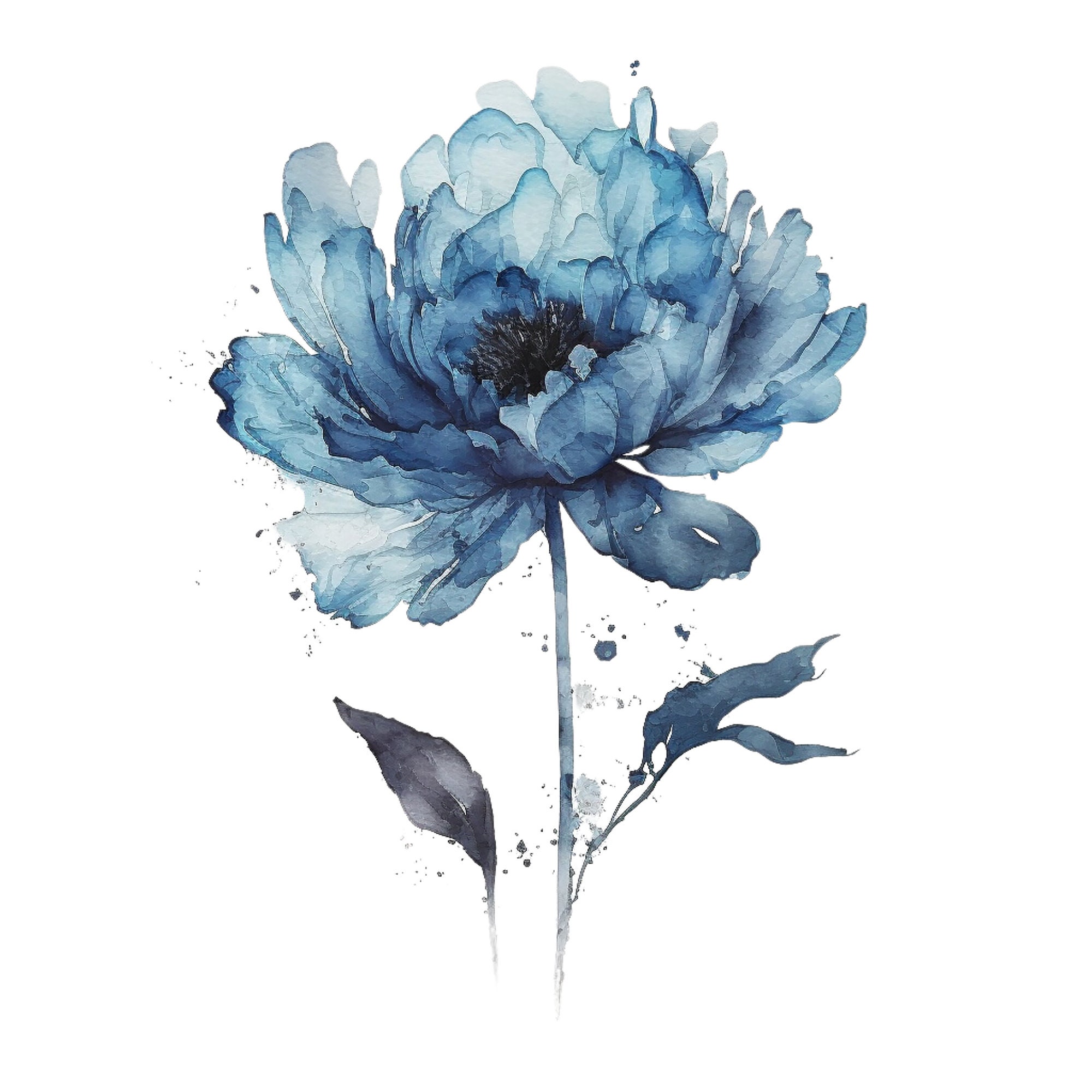 Blue Floral Flower Clipart, Premade Clip Art, 20 Package PNG File ...