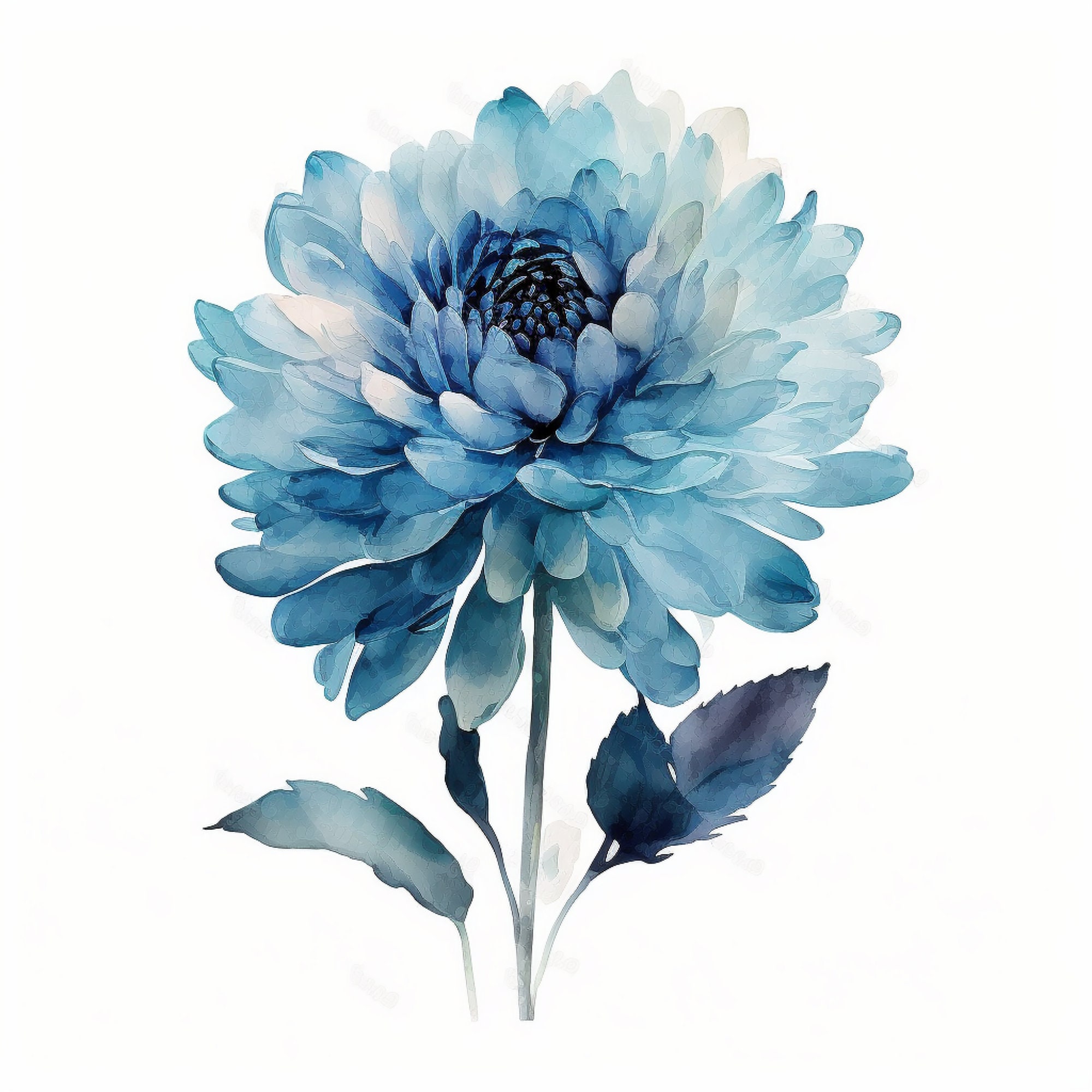 Blue Floral Flower Clipart, Premade Clip Art, 20 Package PNG File ...