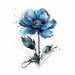 Blue Floral Flower Clipart, Premade Clip Art, 20 Package PNG File ...